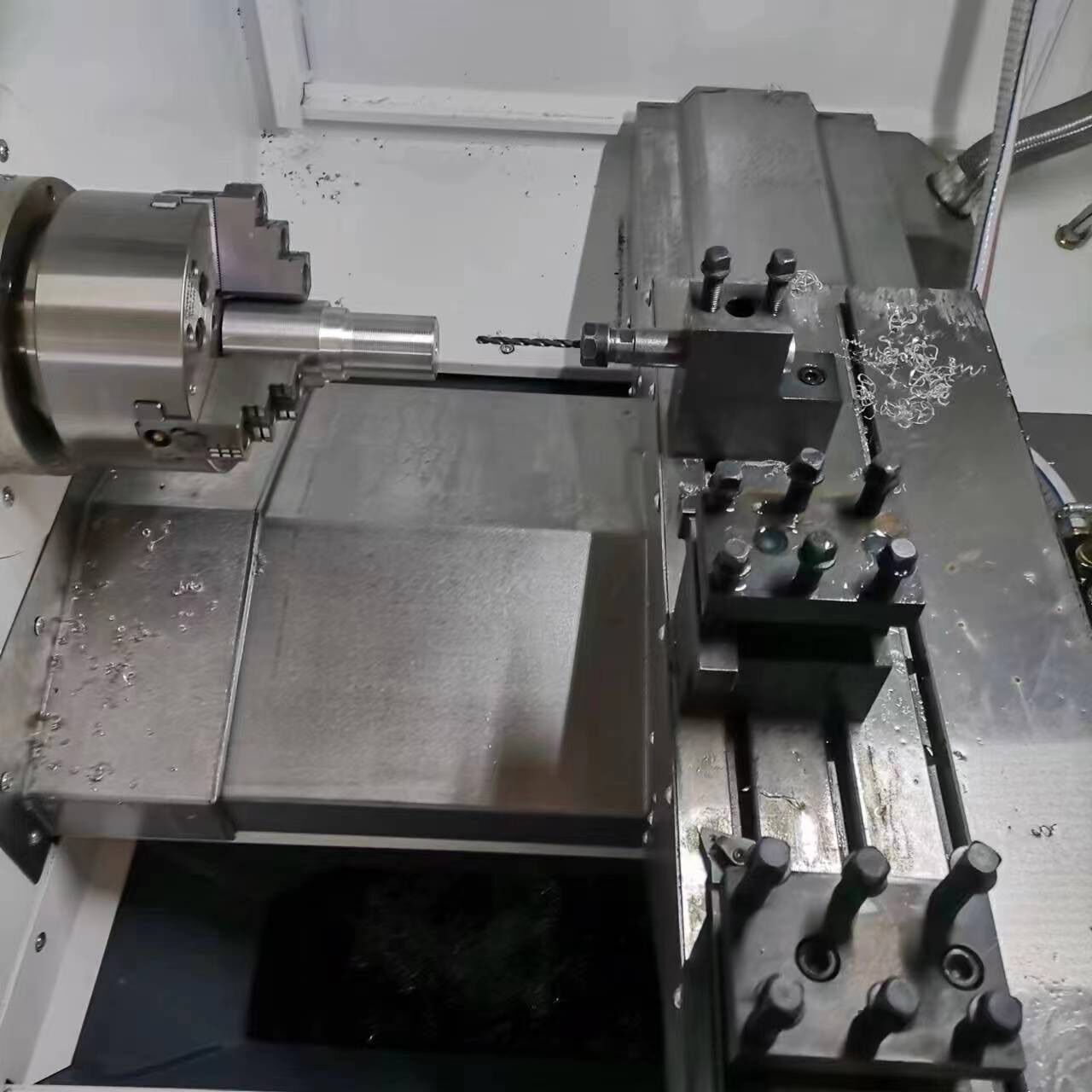 Flat Bed Small CNC Lathe Machine SL38 with Gang Type Tool